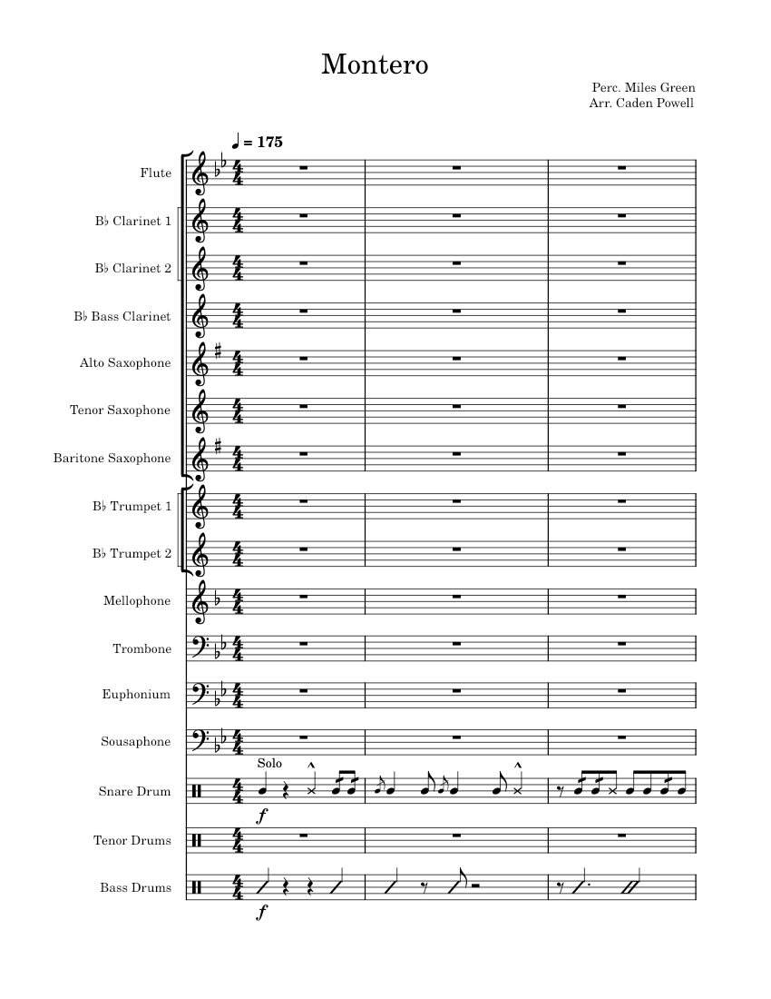Montero Sheet music for Trombone, Euphonium, Mellophone, Flute & more ...