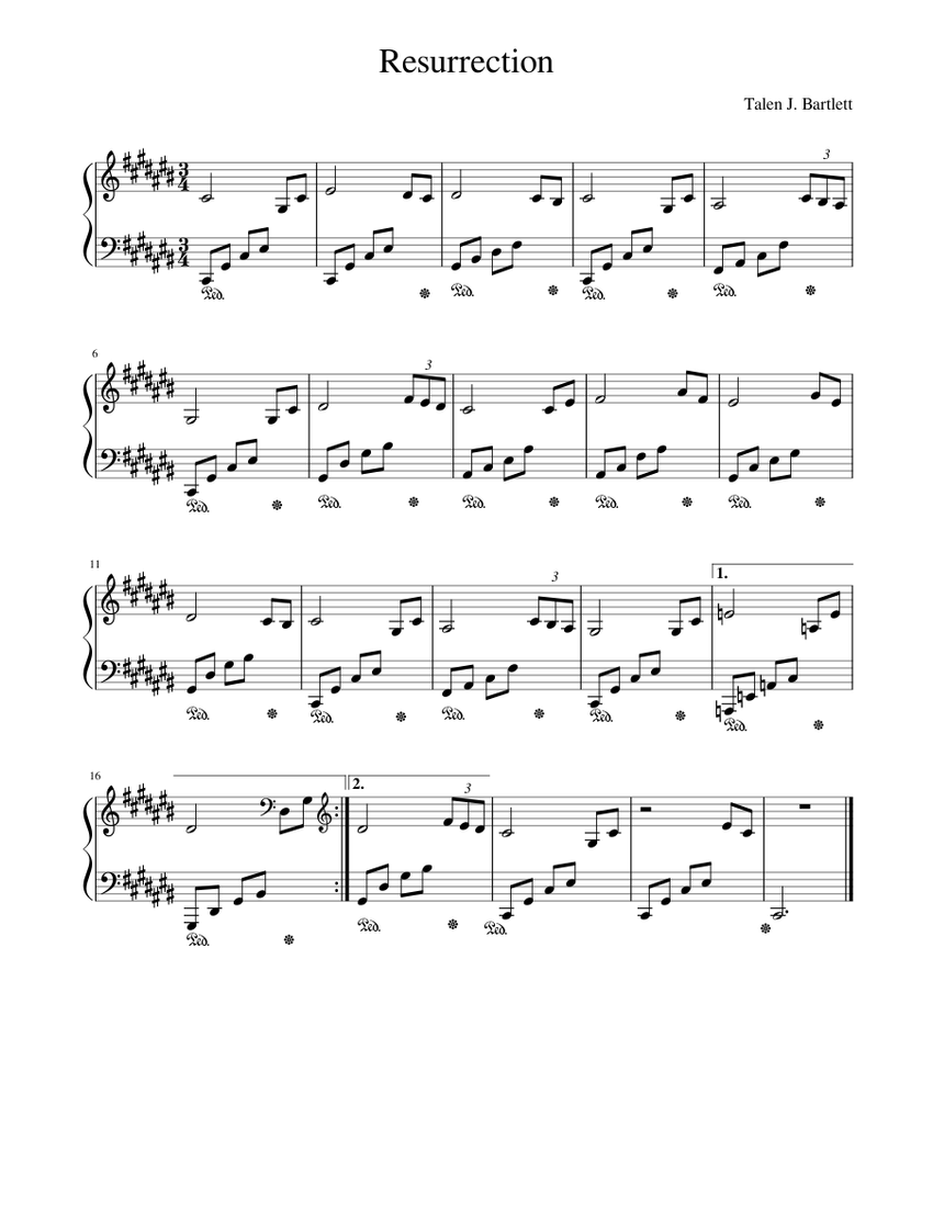 Resurrection Sheet music for Piano (Solo) | Download and print in PDF ...
