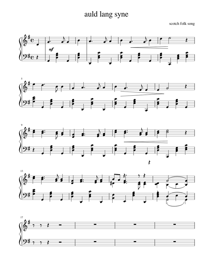 Auld lang syne - piano tutorial