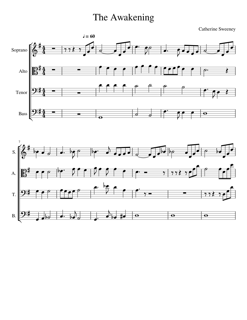 The Awakening Sheet Music for Soprano, Alto, Tenor, Bass voice (Choral ...