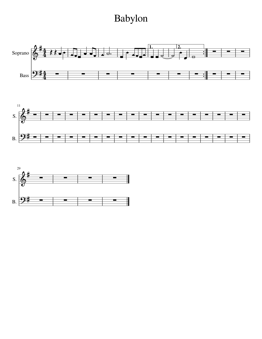 Babylon Sheet music for Soprano, Bass (Choral) | Musescore.com