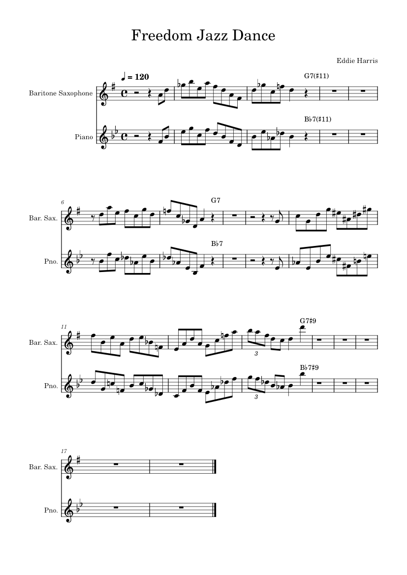 Freedom jazz dance – Eddie Harris Sheet music for Piano, Saxophone ...