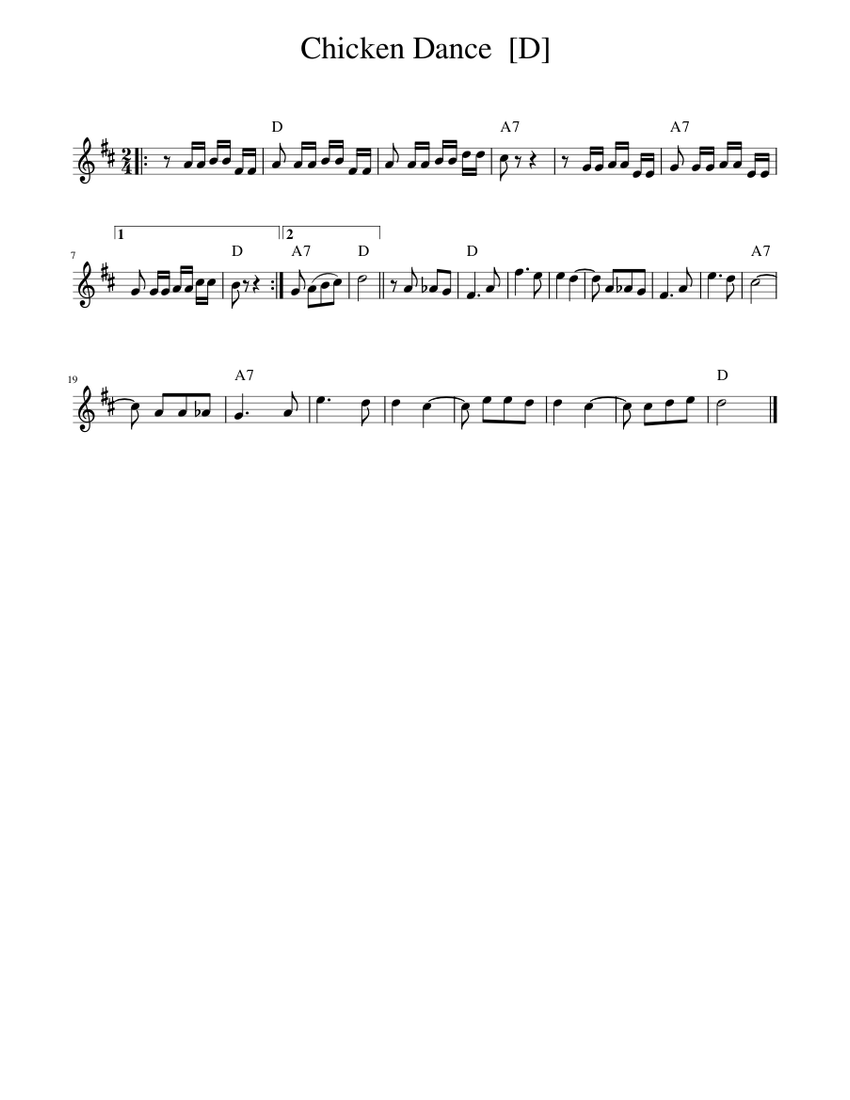 Chicken Dance Sheet music for Piano (Solo) Easy | Musescore.com