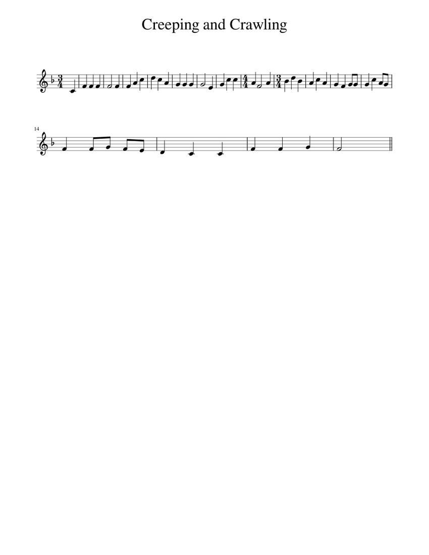 Creeping and Crawling Sheet music for Piano (Solo) | Musescore.com
