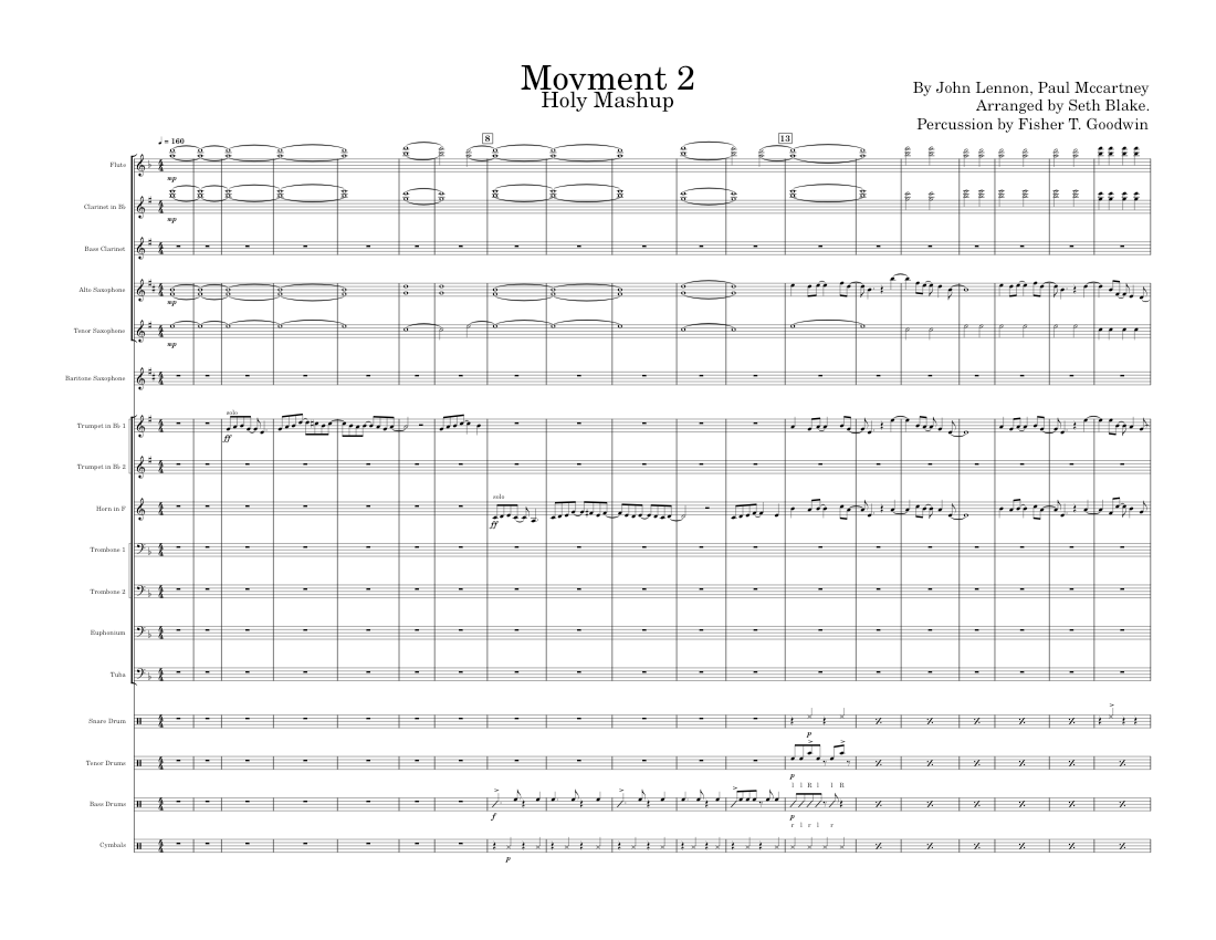 Holy Mashup Sheet Music for Trombone, Tuba, Flute, Saxophone alto ...