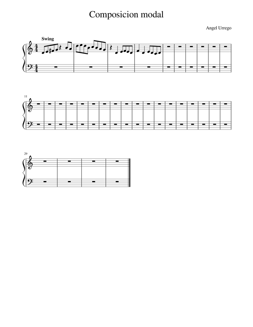Composicion modal Sheet music for Piano (Solo) | Musescore.com