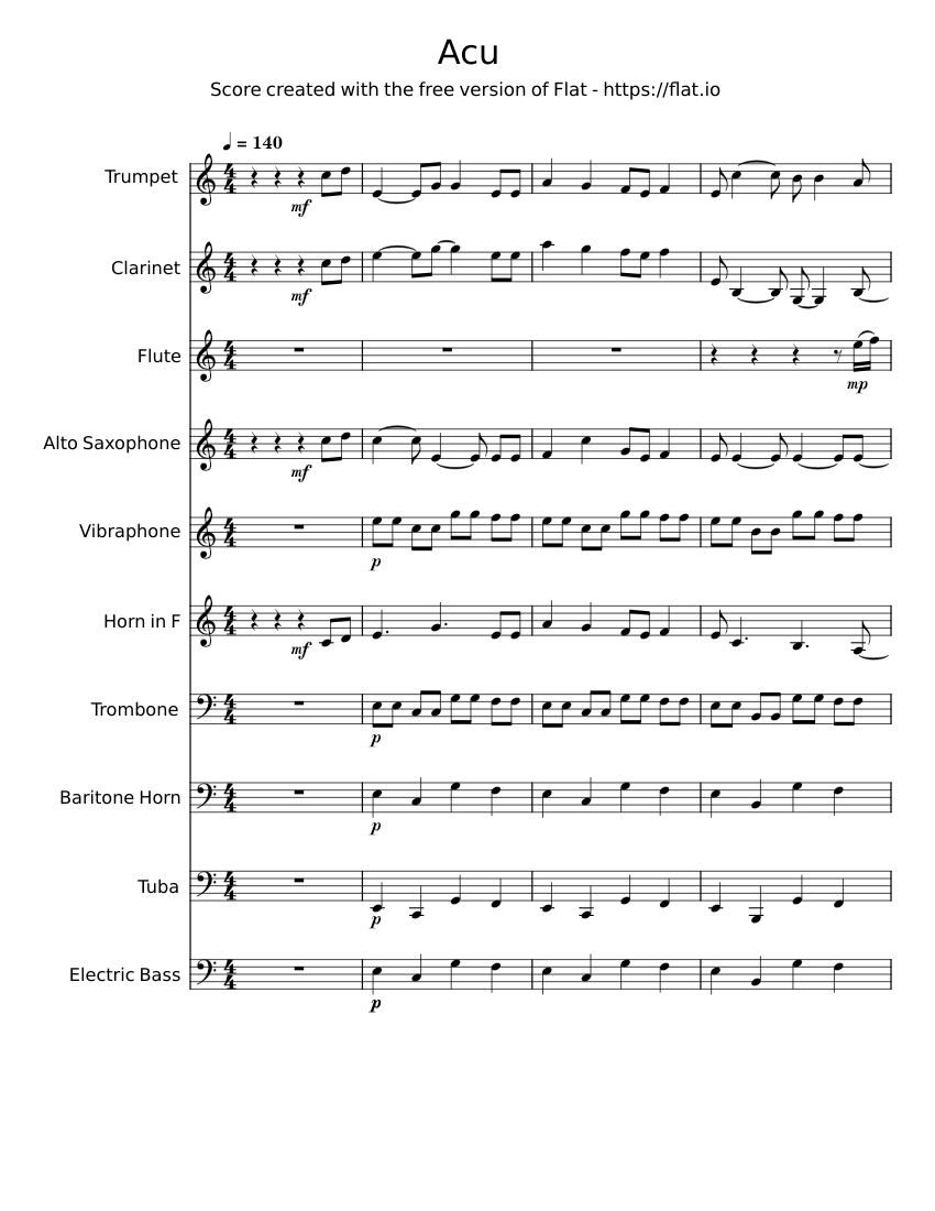 Acu Sheet music for Trombone, Tuba, Flute, Saxophone alto & more ...
