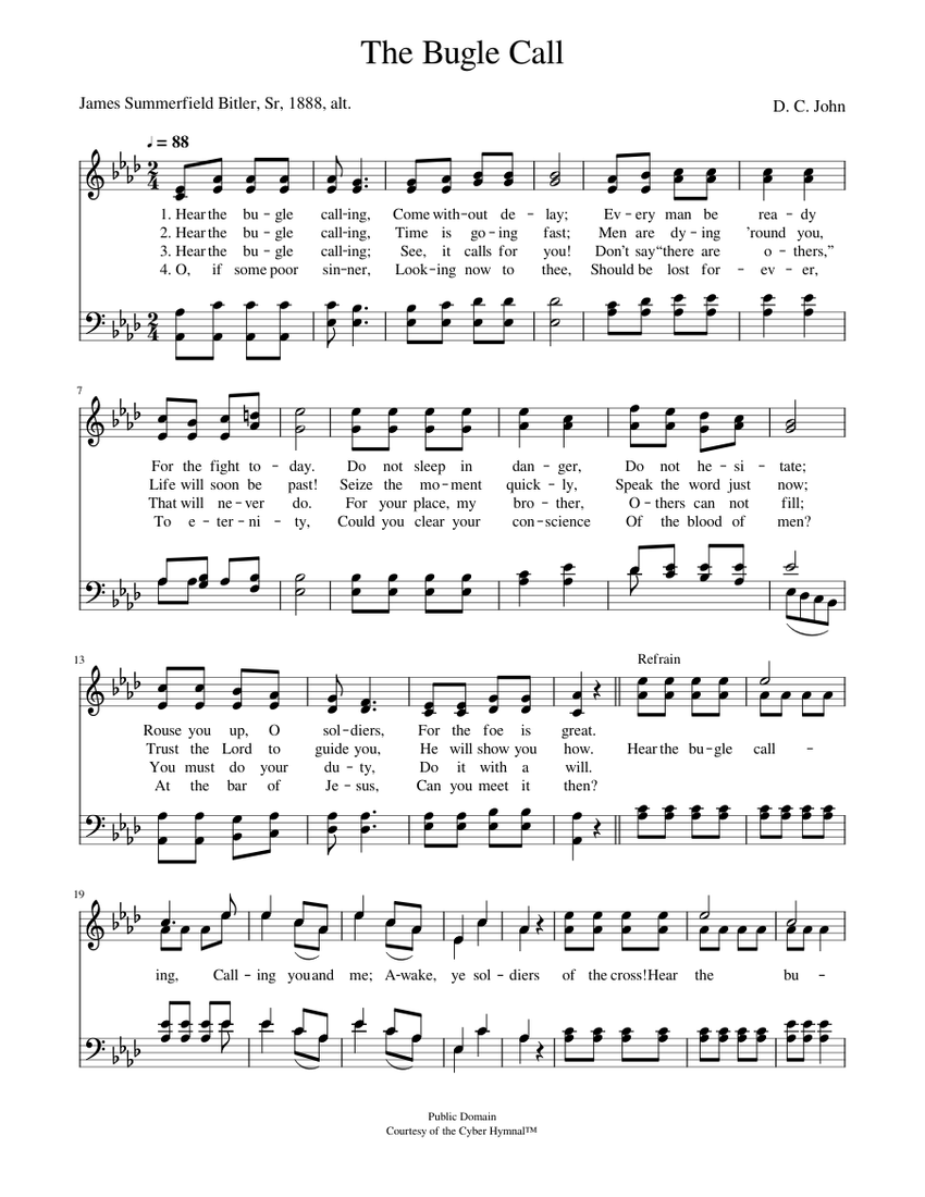 The bugle call - D. C. John Sheet music for Piano (Piano Duo ...