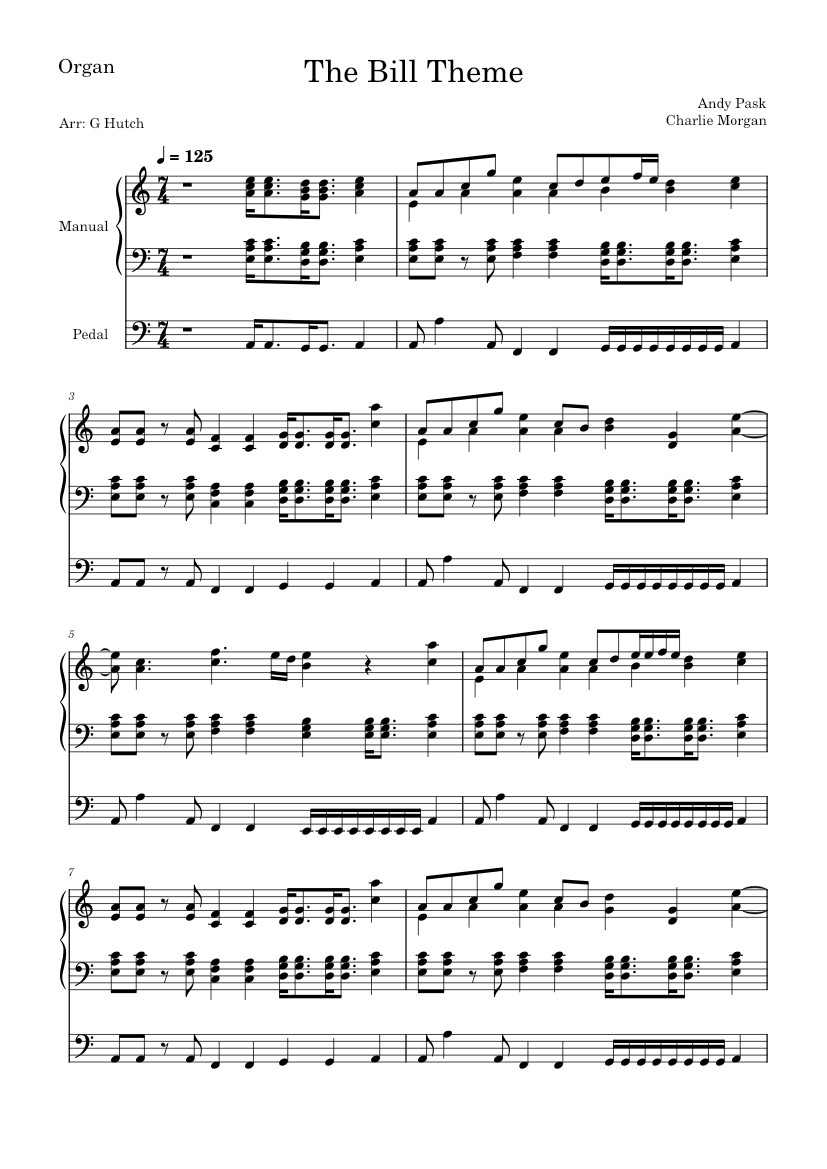 Overkill (The Bill Theme – Andy Pask, Charlie Morgan Sheet Music for ...