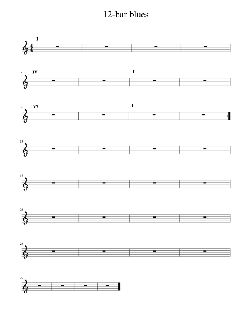12-bar_blues Sheet music for Piano (Solo) Easy | Musescore.com
