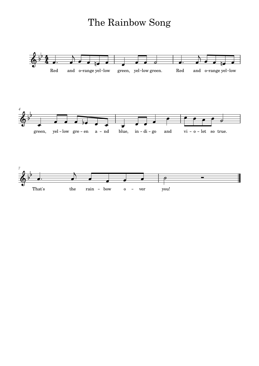 The rainbow song – Barney & Friends Sheet Music for Piano (Solo) Easy ...