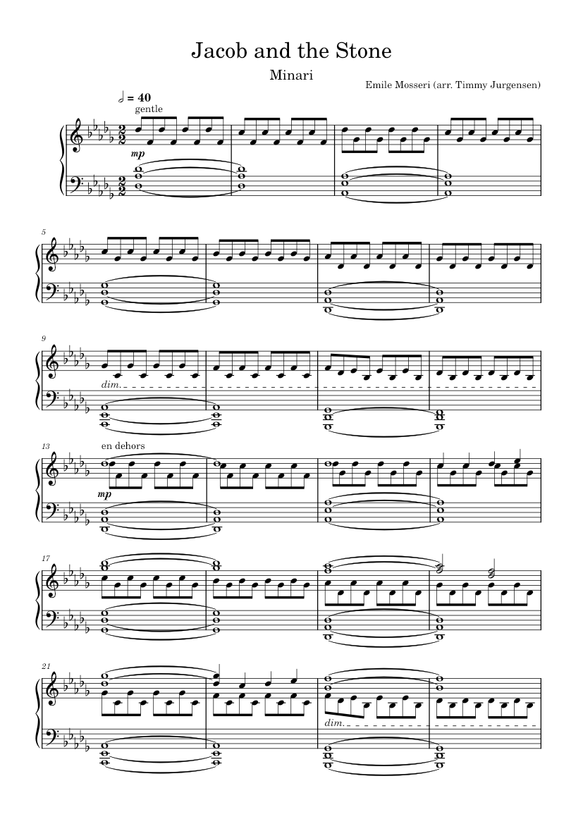 Jacob and the Stone (from "Minari") - Emile Mosseri Sheet music for ...
