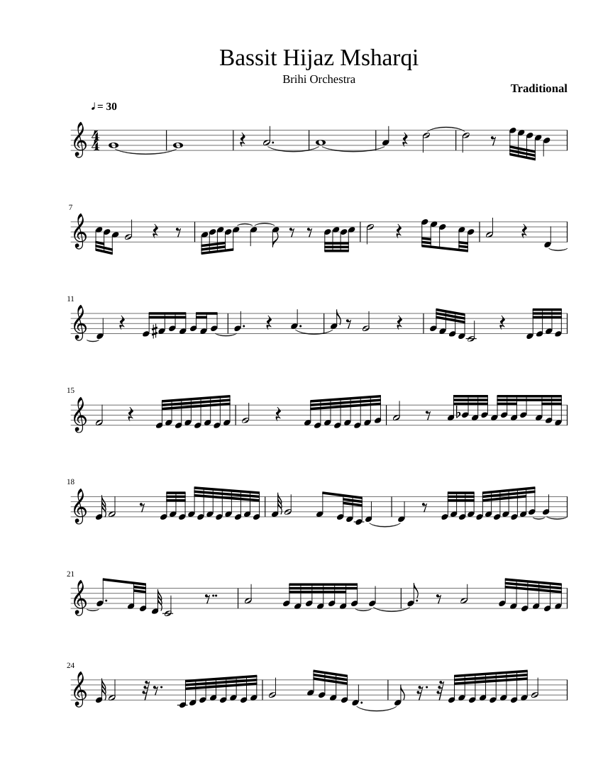 Bassit Hijaz Msharqi Sheet music for Violin (Solo) | Musescore.com