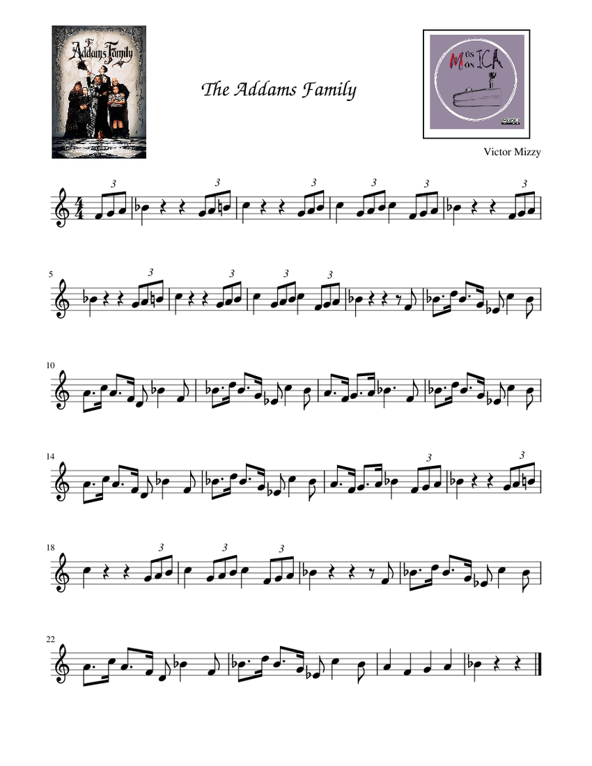 The Addams Family - piano tutorial