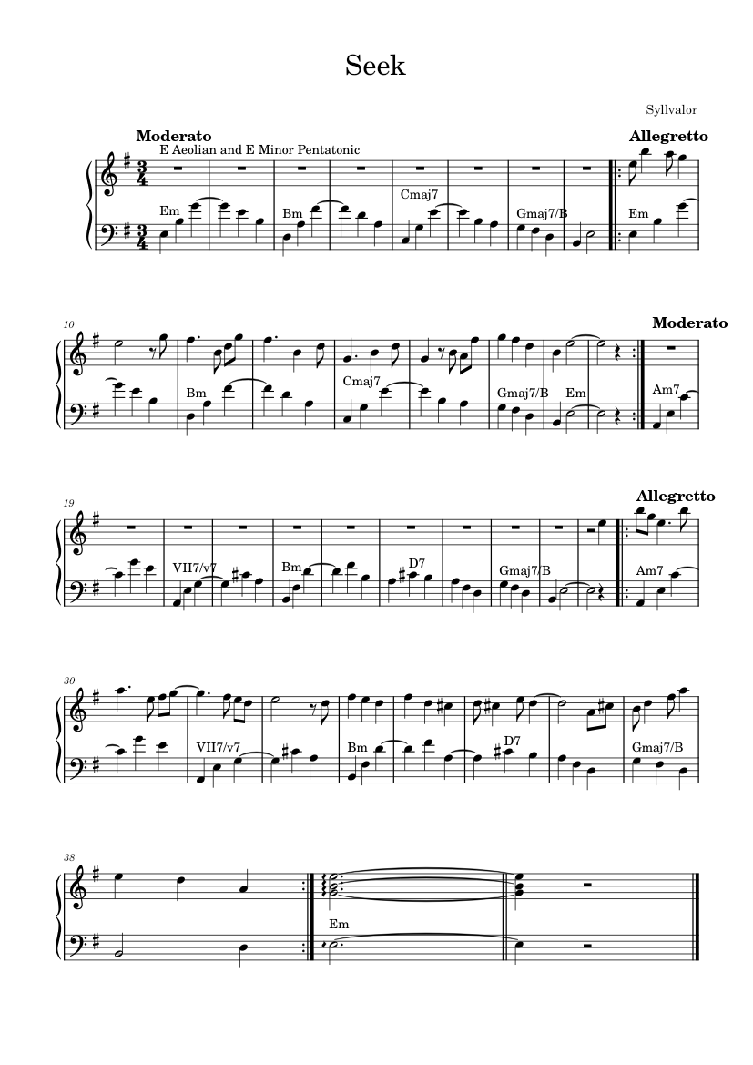 Seek Sheet Music for Piano (Solo) Easy | MuseScore.com