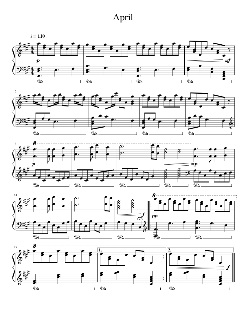April Sheet music for Piano (Solo) | Download and print in PDF or MIDI ...