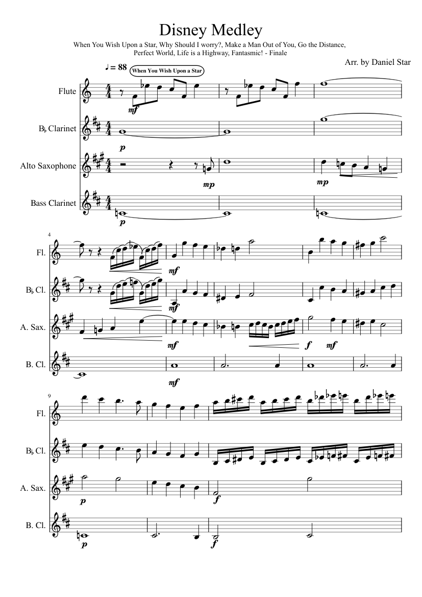 Disney Clarinet Sheet Music