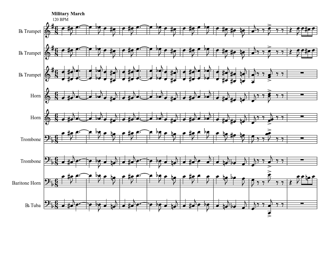 Washington post march Sheet Music for Trombone, Tuba, Trumpet other ...
