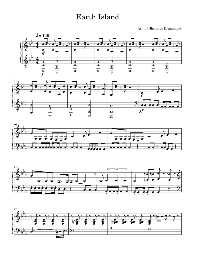 Earth_Island - My Singing Monsters Sheet Music for Piano (Solo ...