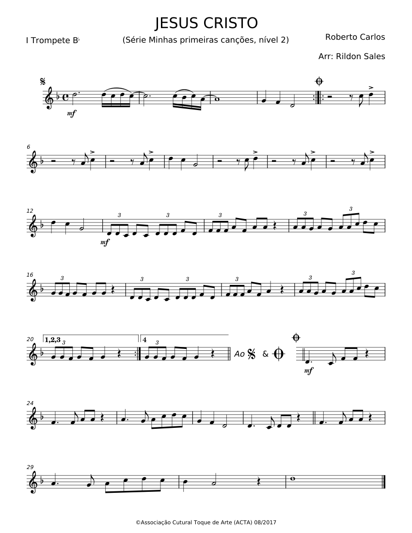 Jesus cristo - Roberto Carlos Sheet music for Trombone (Solo ...