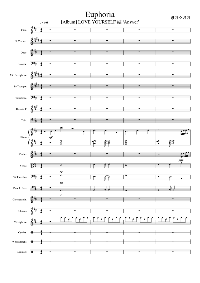 Euphoria Sheet Music for Piano, Trombone, Tuba, Flute & more ...