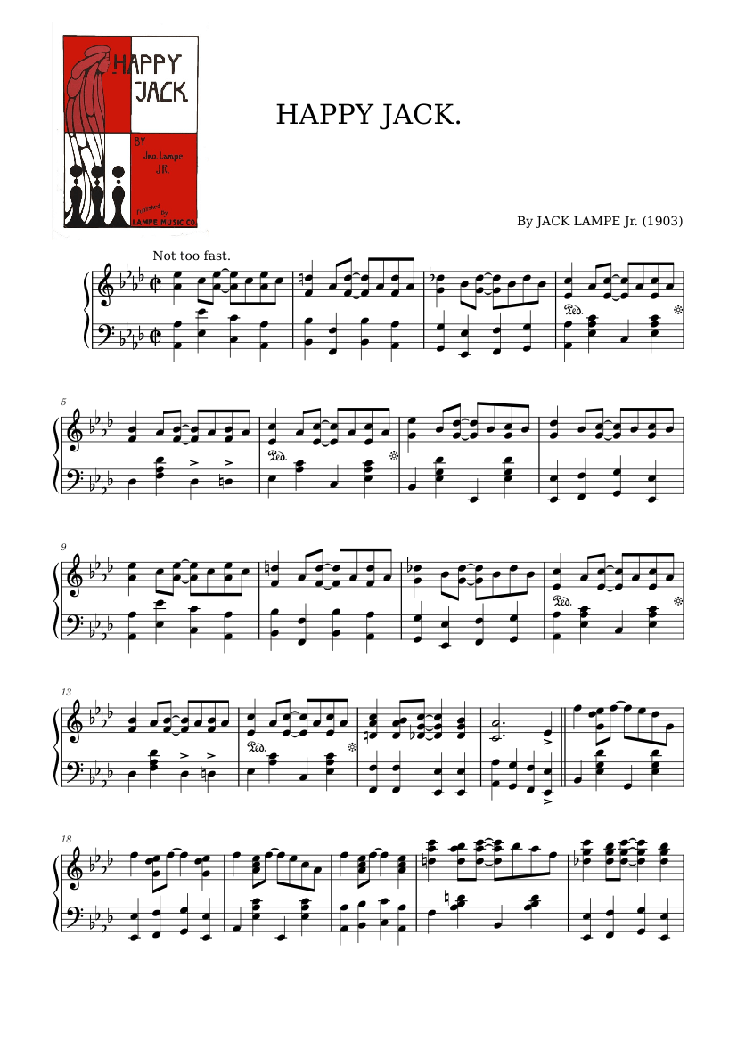 Happy Jack by Jack Lampe, Jr. (1903) Sheet music for Piano (Solo ...