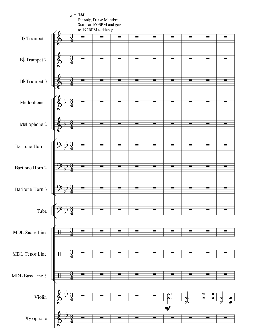 DCI Show WIP Sheet music for Piano, Tuba, Mellophone, Trumpet in b-flat ...