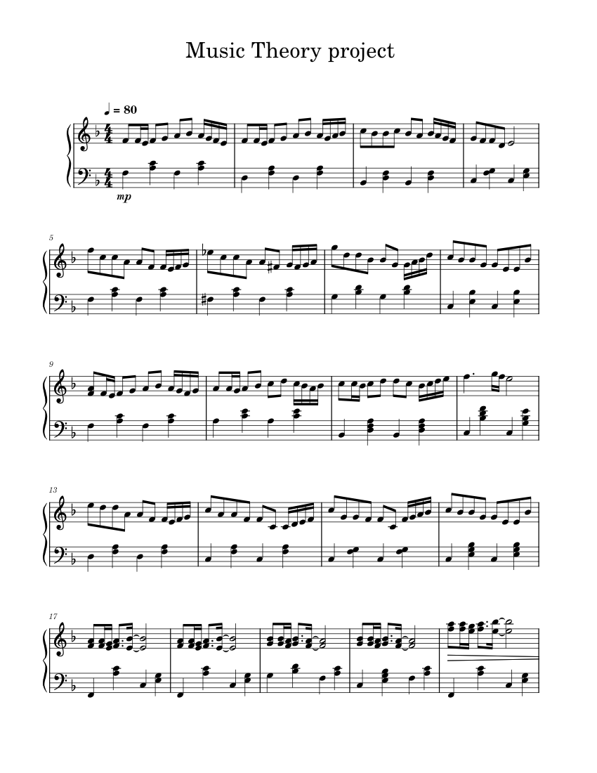 Music Theory Project Sheet music for Piano (Solo) | Musescore.com