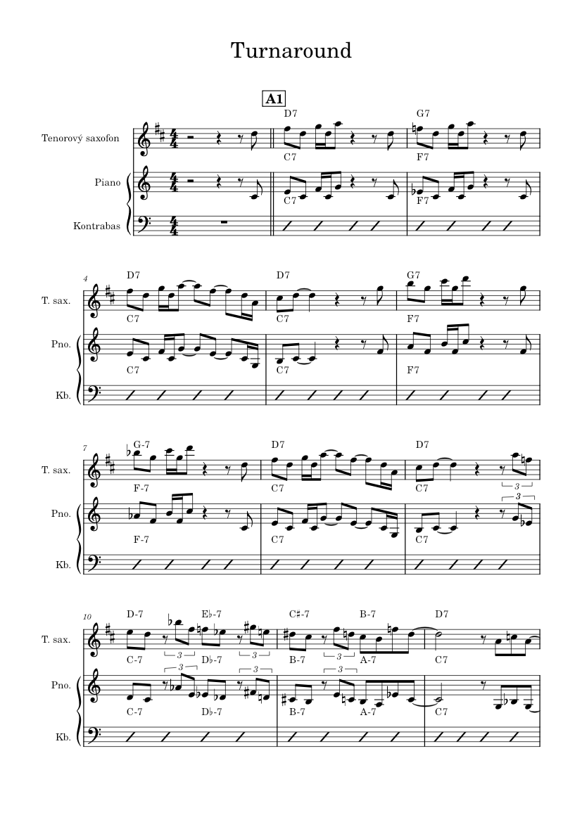 Turnaround – Ornette Coleman Turnaround Sheet Music with Chords for ...