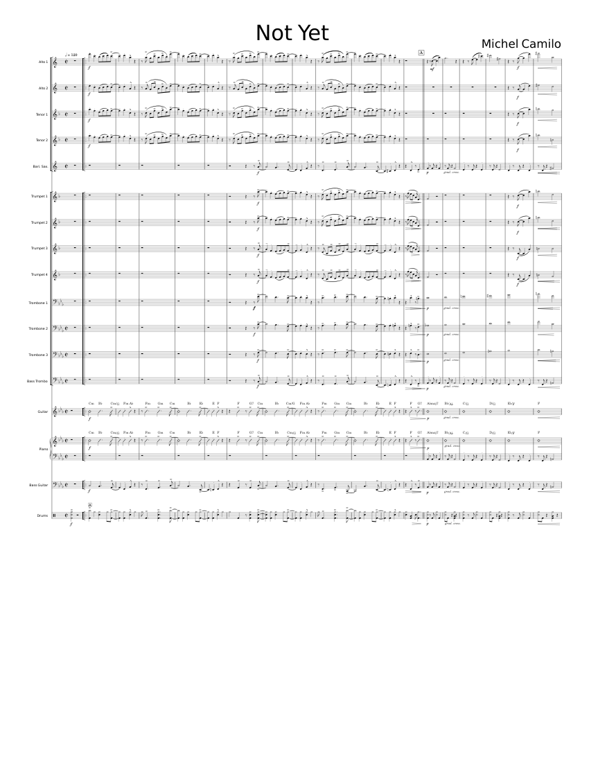 Not Yet – Michel Camilo Sheet Music for Piano, Trombone, Saxophone alto ...