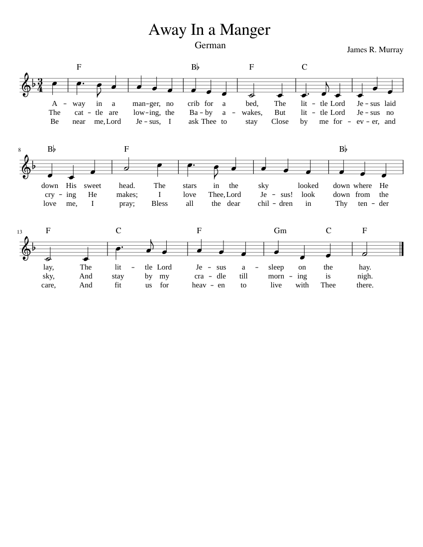 Away In a Manger Sheet music for Violin (Solo) | Musescore.com