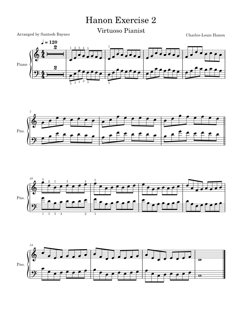 The Virtuoso Pianist – Hanon, Charles-Louis - Exercise 2 Sheet music for Piano (Solo ...