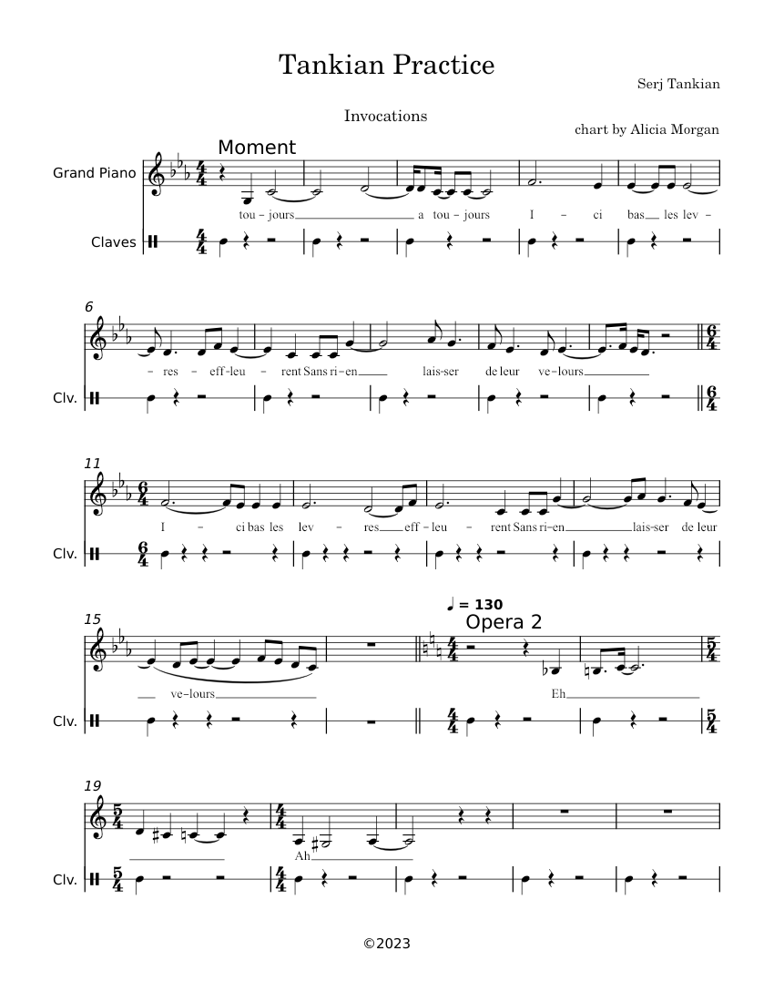 Tankian Practice Sheet music for Piano, Drum group (Solo) | Musescore.com