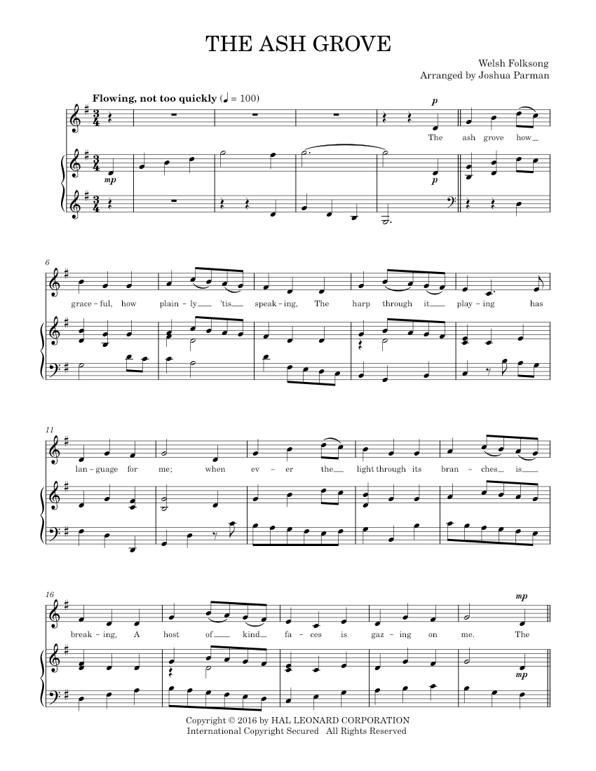 The Ash Grove Sheet music for Piano, Vocals by Misc tunes Official ...