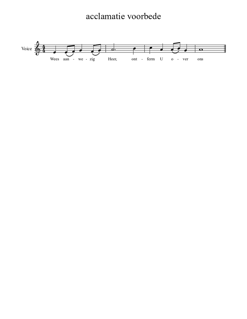 acclamatie voorbede Sheet music for Voice (Other) (Solo) | Musescore.com