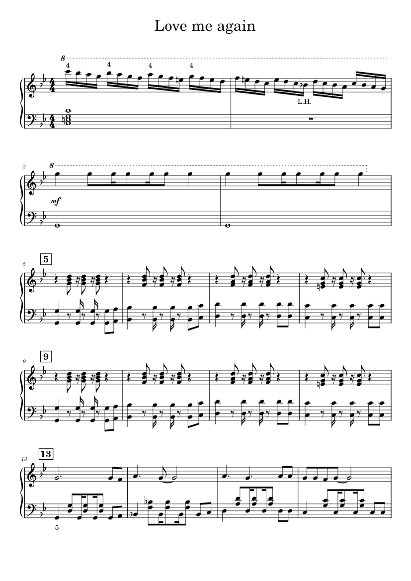 Love me again – John Newman 5 Sheet music for Piano (Solo) | Musescore.com