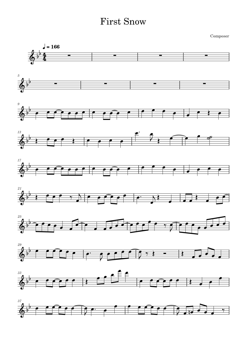 first snow piano Sheet Music for Piano (Solo) Easy | MuseScore.com