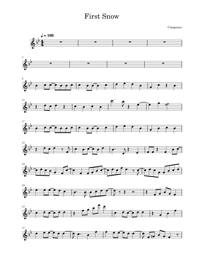 first snow piano Sheet music for Piano (Solo) Easy | Musescore.com