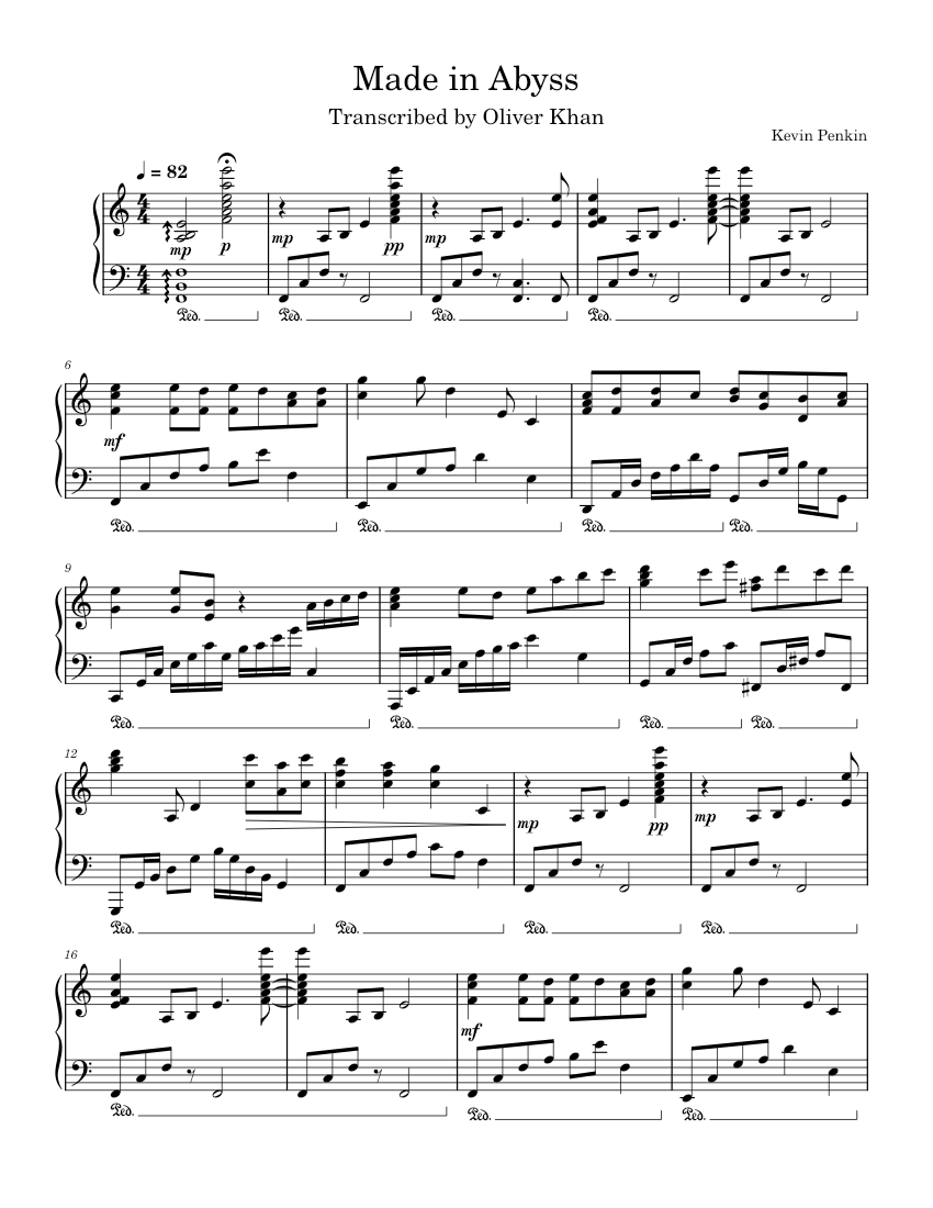 Made in Abyss - Solo Piano Sheet music for Piano (Solo) | Musescore.com