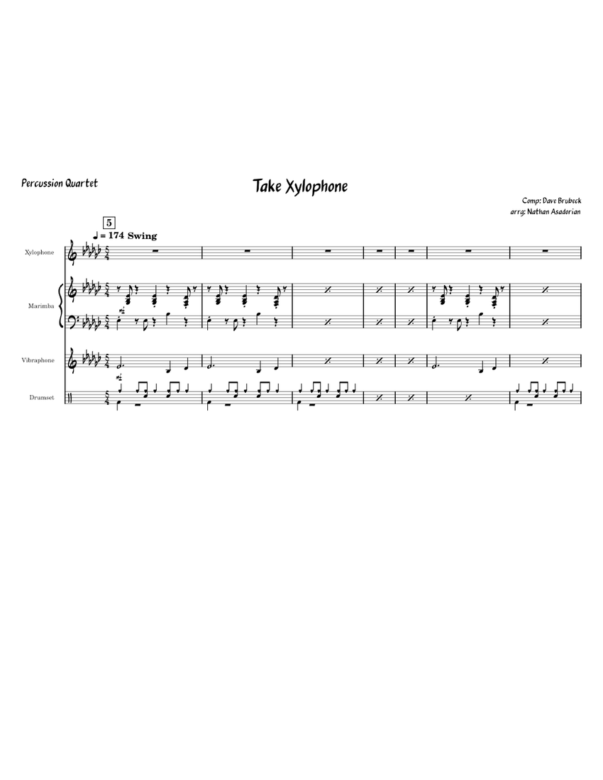 Take Xylophone Sheet music for Vibraphone, Drum group, Marimba ...