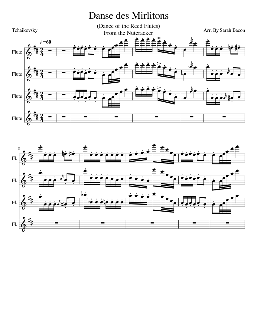 Danse des Mirlitons (Dance of the Reed Flutes) From the Nutcracker ...