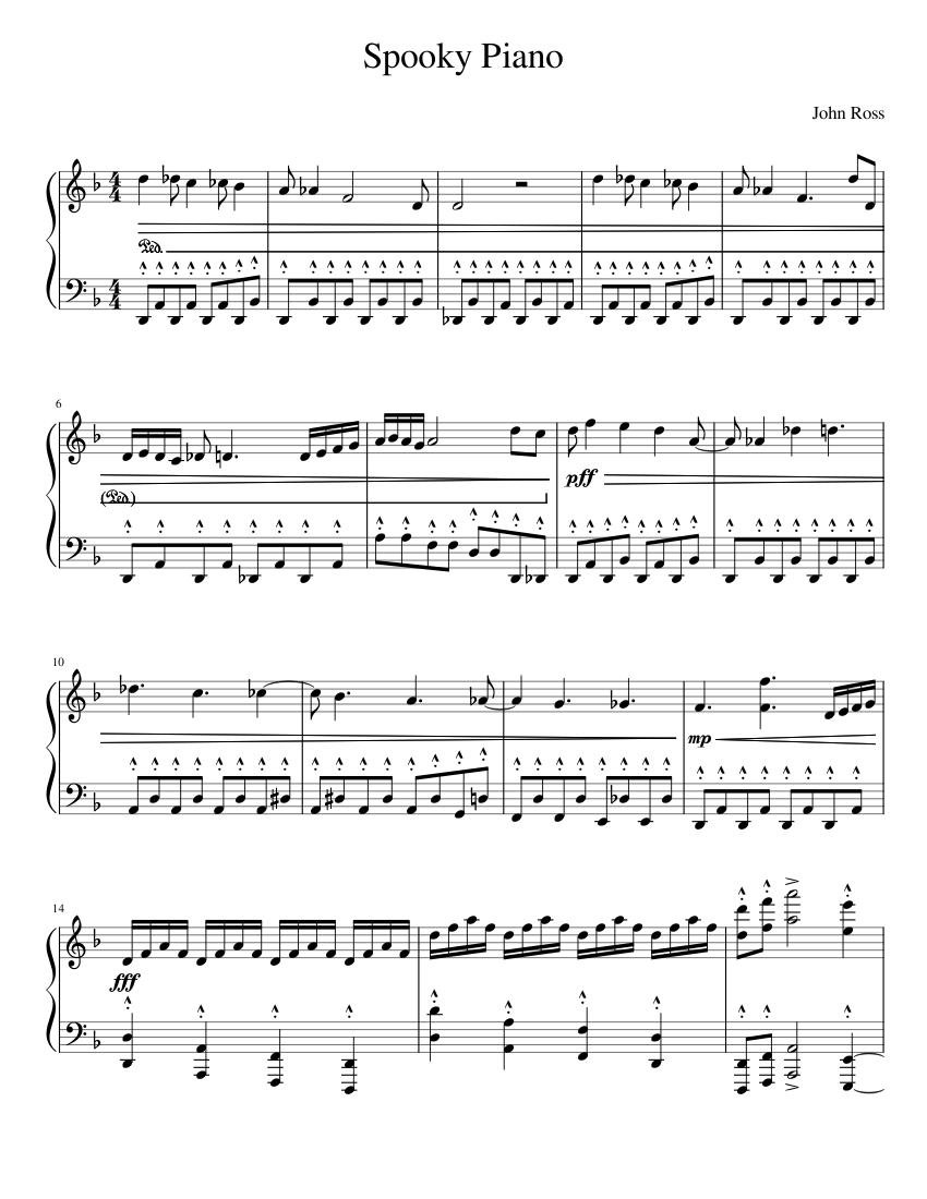 Spooky Piano Sheet music for Piano (Solo) | Musescore.com
