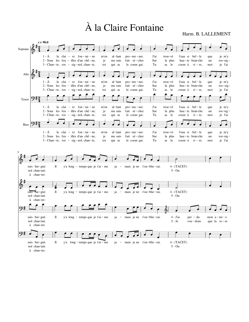 À la Claire Fontaine - piano tutorial