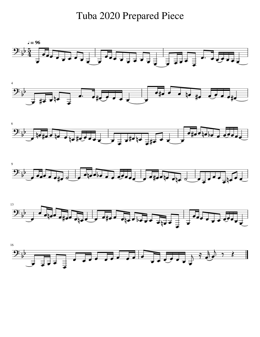 Tuba 2020 Prepared Piece Sheet music for Tuba (Solo) | Musescore.com
