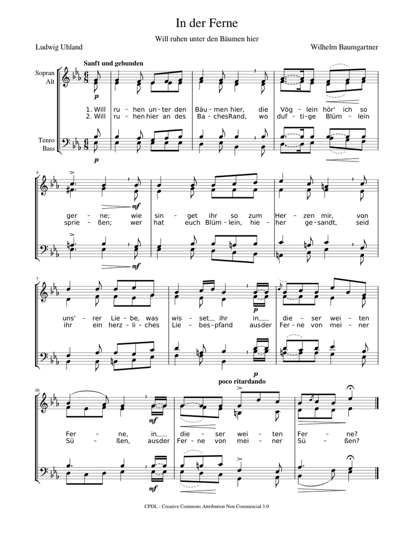 In der Ferne - Wilhelm Baumgartner - piano tutorial