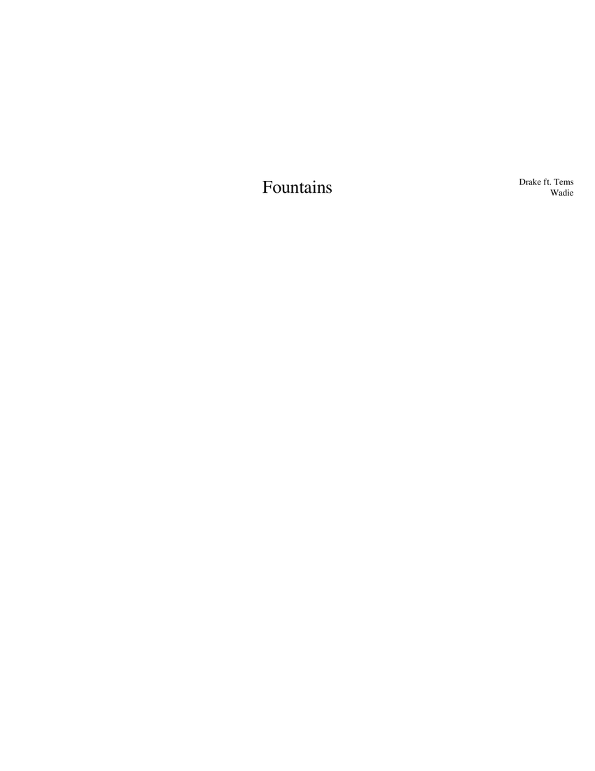 Fountains – Drake ft. Tems Sheet music for Trombone, Euphonium ...
