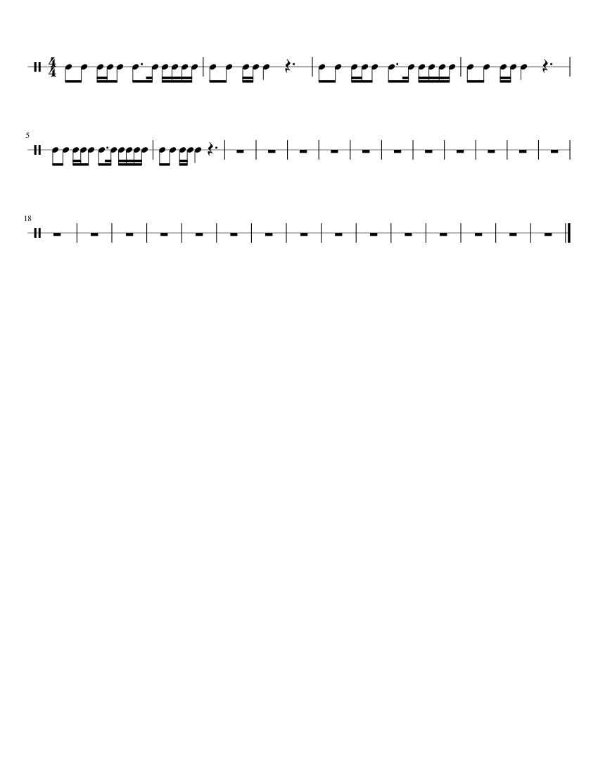 Drum Pattern Sheet music for Snare drum (Solo) | Musescore.com