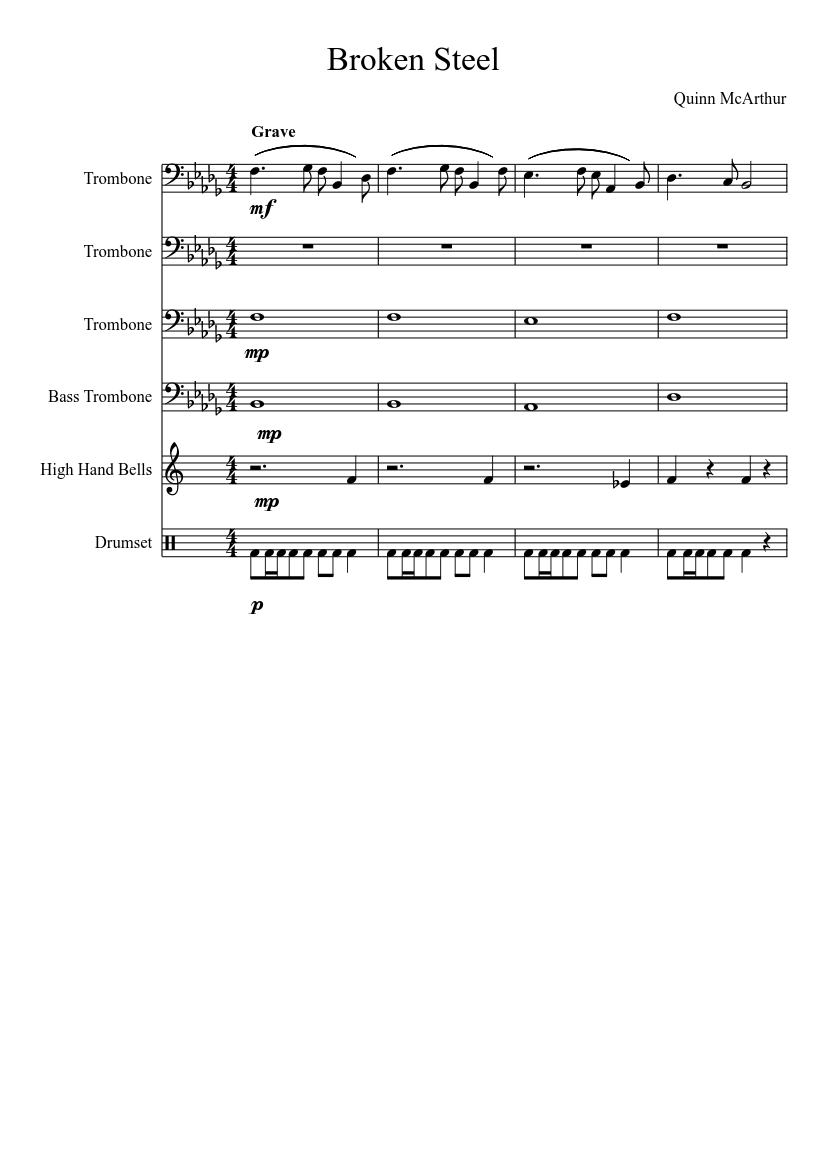 Broken Steel Sheet music for Trombone (Mixed Trio) | Musescore.com