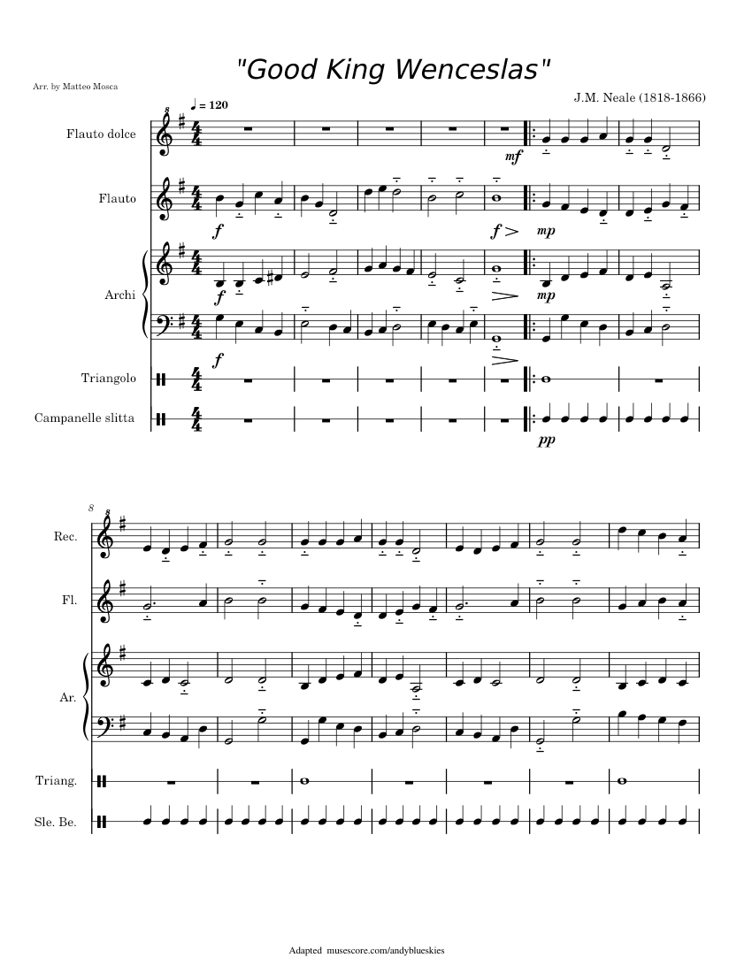 Good king wenceslas – Misc Christmas Sheet music for Flute, Strings ...