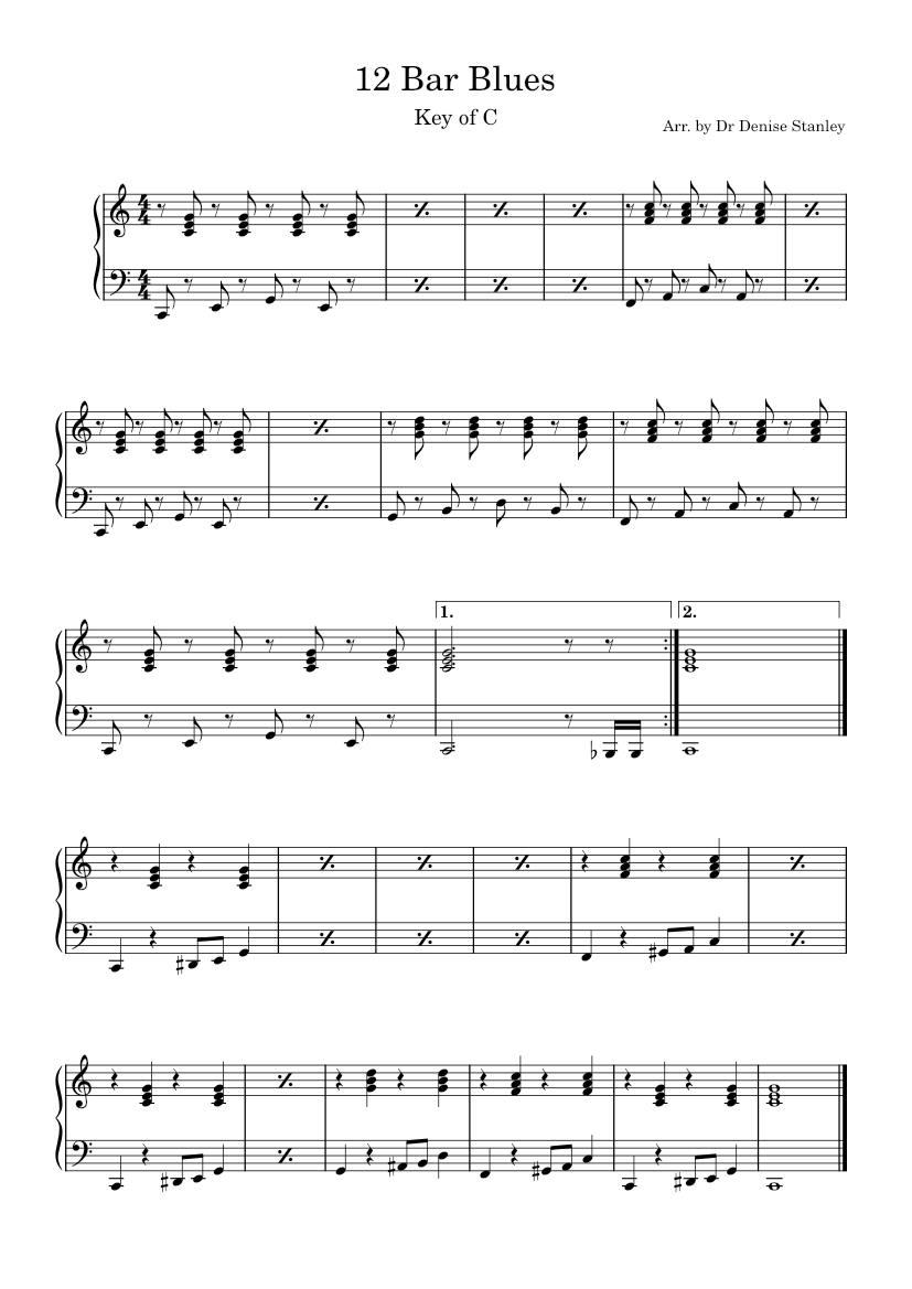 12 Bar Blues - 2 exercises Sheet music for Piano (Solo) Easy ...